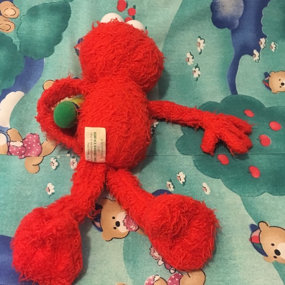 Other | 202 Elmo Plush With Green Crayon Sesame Street | Poshmark